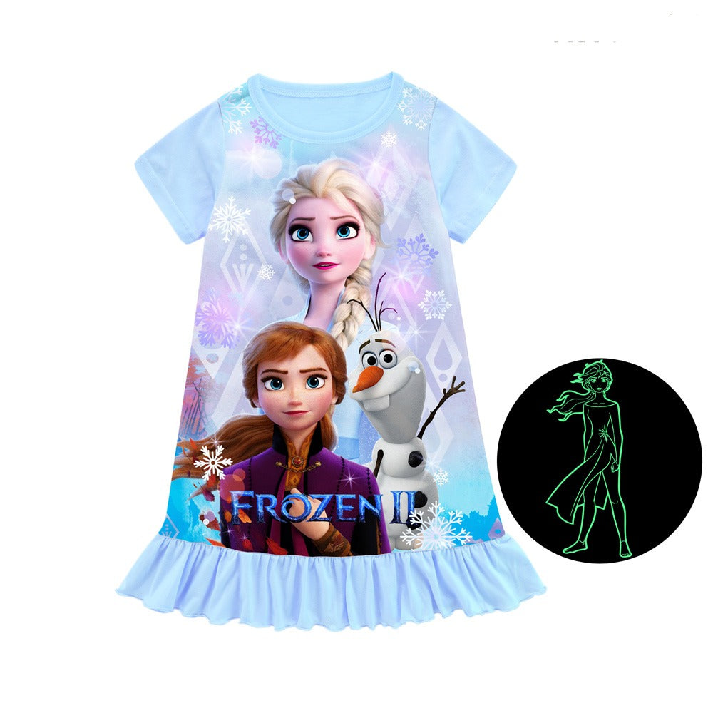 Night Glow Frozen Elsa Anna Frock 10695 – MamasLittle
