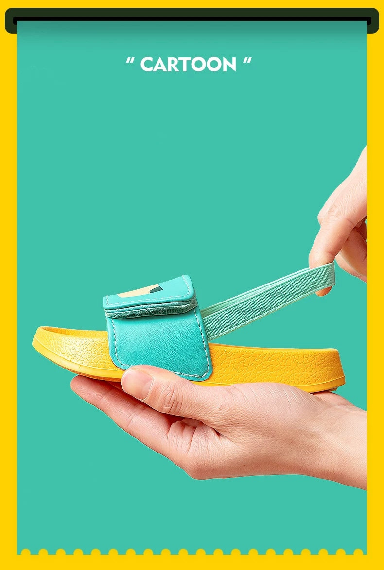 Black Green Alligator Slippers with Elastic Band 4946 – MamasLittle